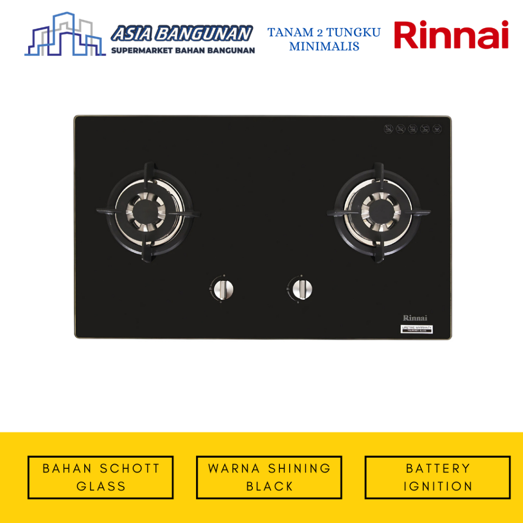 Jual ASIA BANGUNAN - RINNAI KOMPOR TANAM RB-72SV (GB) BUILT IN GAS HOB | Shopee Indonesia