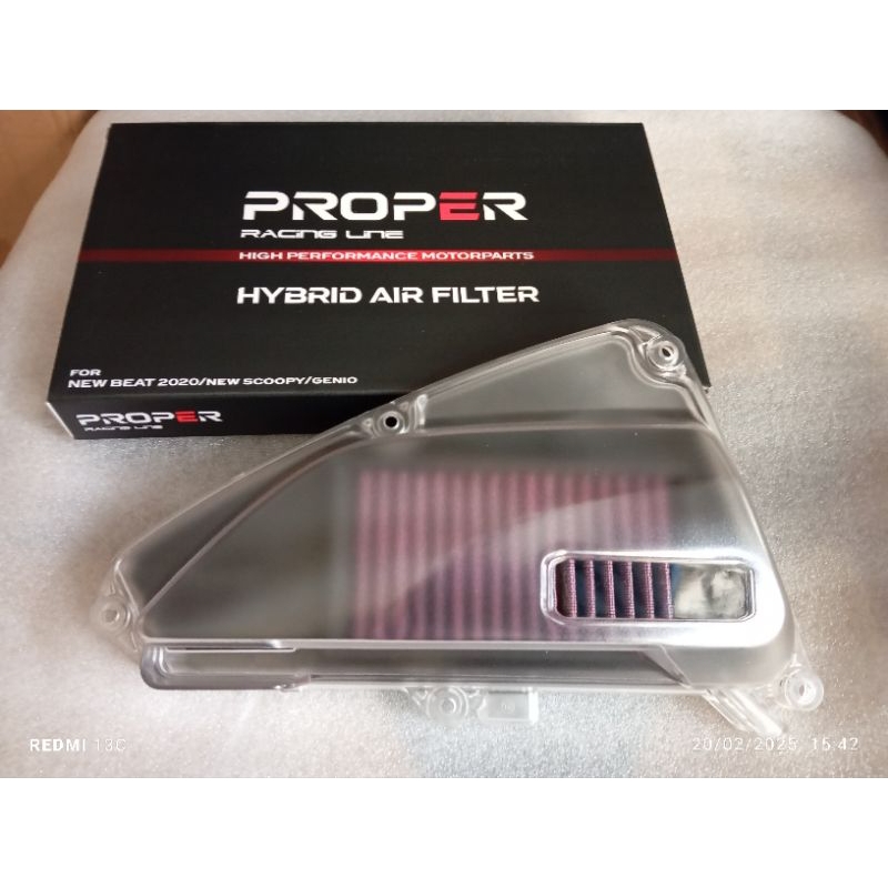 Jual HYBRID AIR FILTER PROPER + Cover Filter Transparan Honda New Beat ...