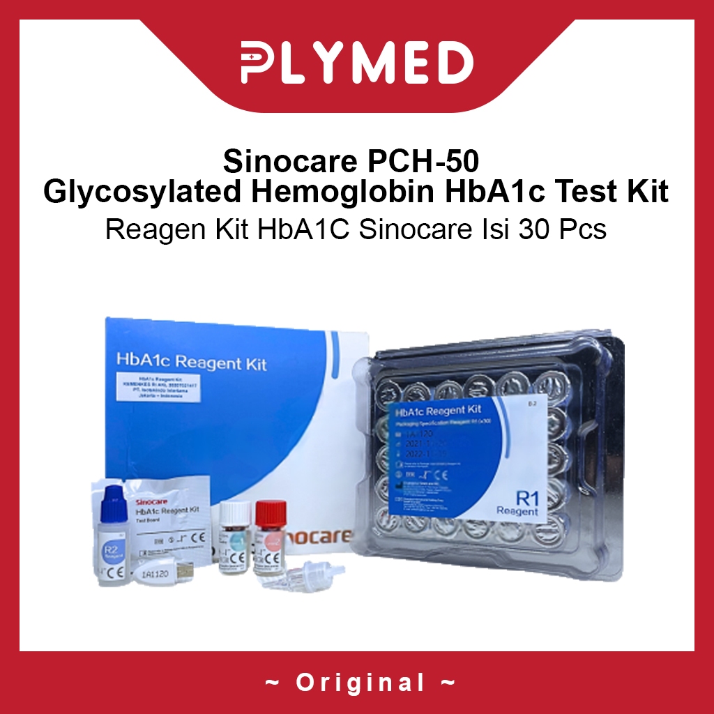 Jual Sinocare PCH-50 Glycosylated Hemoglobin HbA1c Test Kit /30 Refill ...