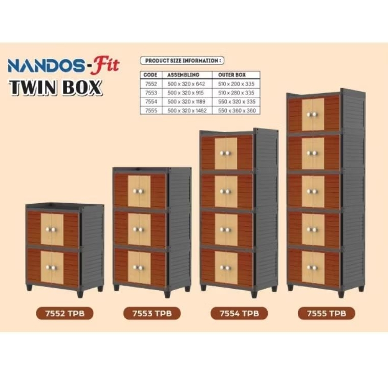 Jual NANDOS - TWIN BOX / LEMARI PAKAIAN PLASTIK | Shopee Indonesia