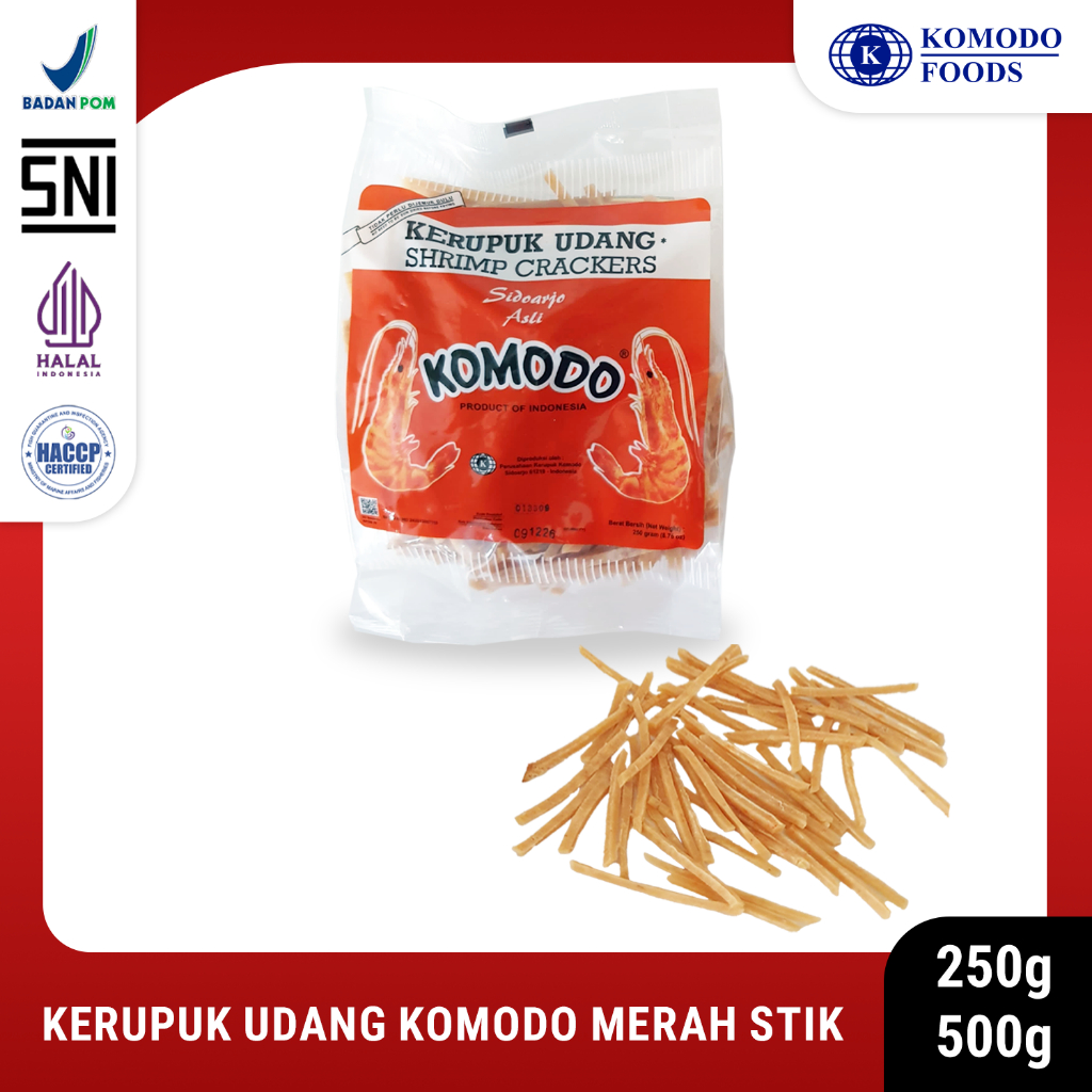 Jual Kerupuk Udang Komodo Foods Merah Stick krupuk stik/batang ...