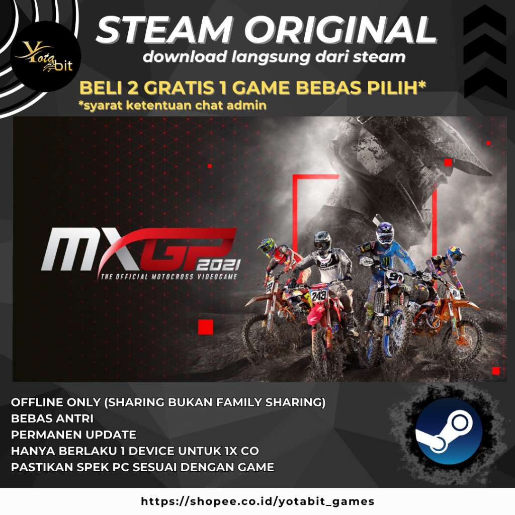 Jual MXGP 2021 - The Official Motocross Videogame PC Game Sharing Original Offline | Shopee ...