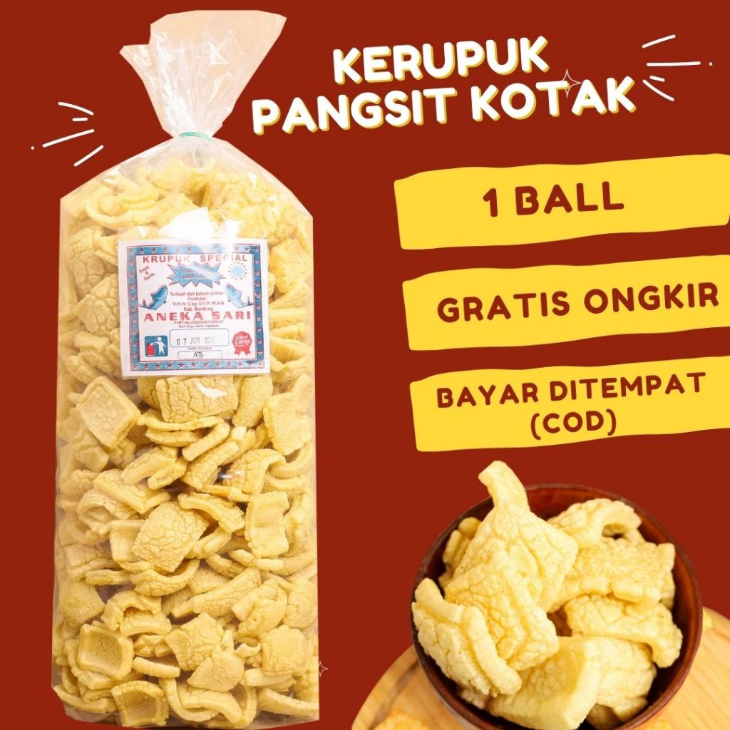Jual Kerupuk Pangsit Kotak 1 Ball Cap 2 Ikan Food Snack Krupuk Makanan ...