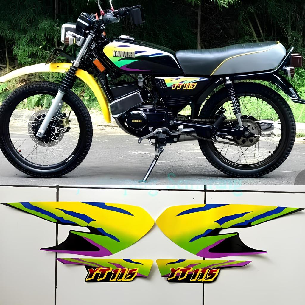 Jual stiker striping yamaha yt 115 hijau kuning lis body standar ...