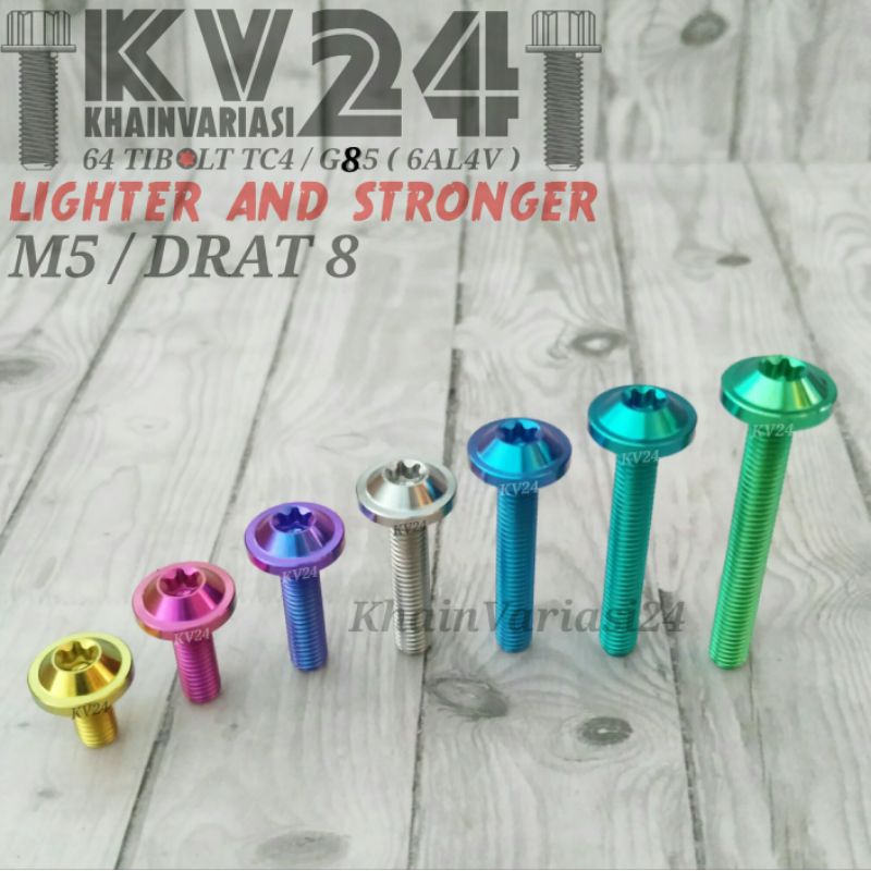 Jual Baut Titanium big head m5 x 10 15 20 25 30 35 40 drat 8 Visor dll | Shopee Indonesia