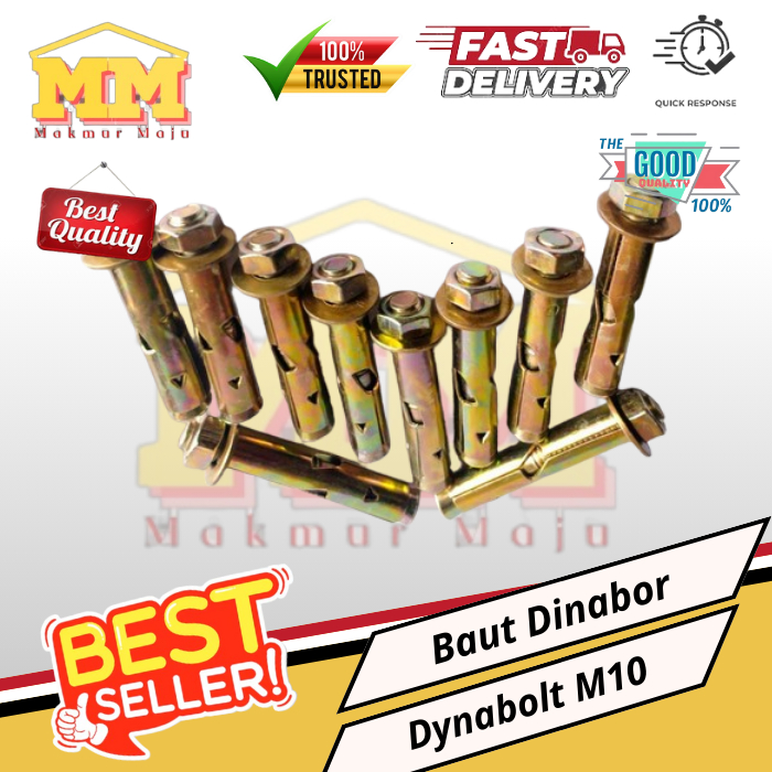 Jual Dynabolt M10 - M10x50 dan M10x65 - Baut Beton / Dinabor / Baut ...