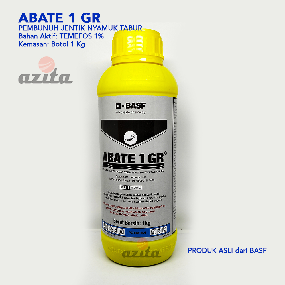 Jual ABATE SERBUK PEMBASMI JENTIK/LARVA NYAMUK KEMASAN BOTOL 1 KG ...