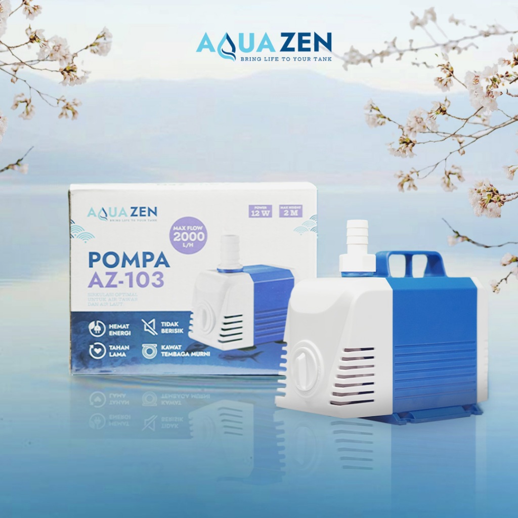Jual AQUAZEN AZ - 103 Pompa Celup Akuarium 12 W Max Flow 2000 L/H Dengan Ketinggian 2 Meter ...
