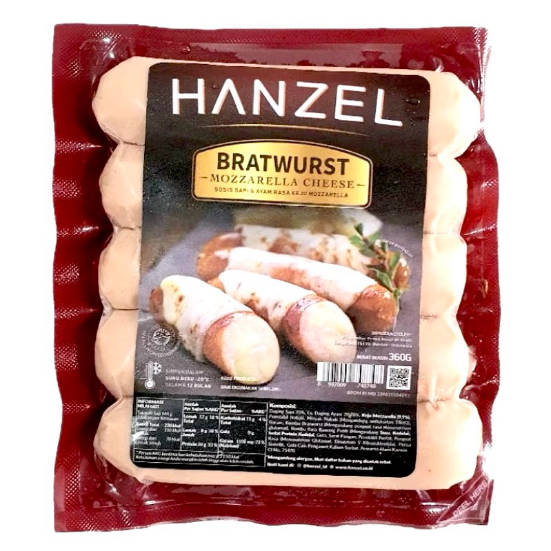 Jual Hanzel Sosis Sapi Mozzarella Cheese Bratwurst 360g | Shopee Indonesia