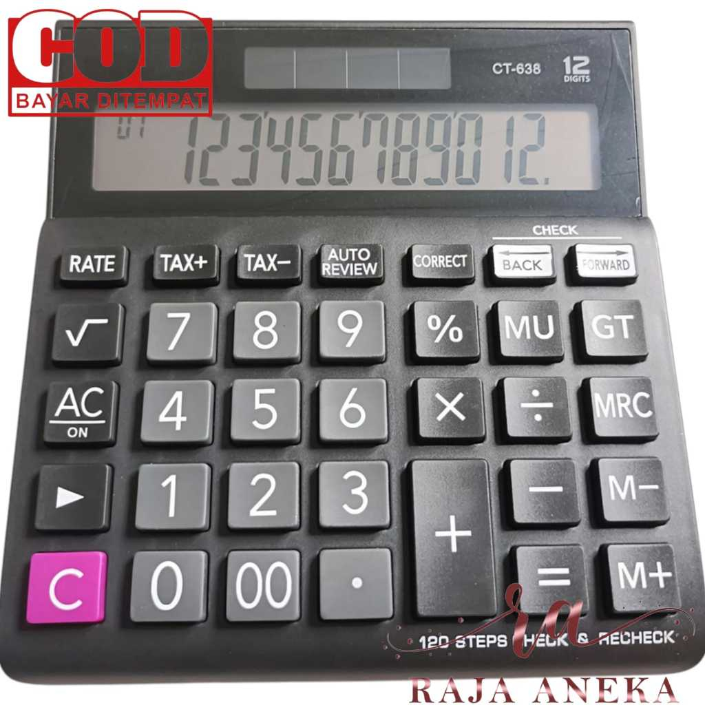 Jual CALCULATOR SDC 638 CT 638 //12 DIGIT CEK ULANG WIDE SERIES LIKE WJ ...