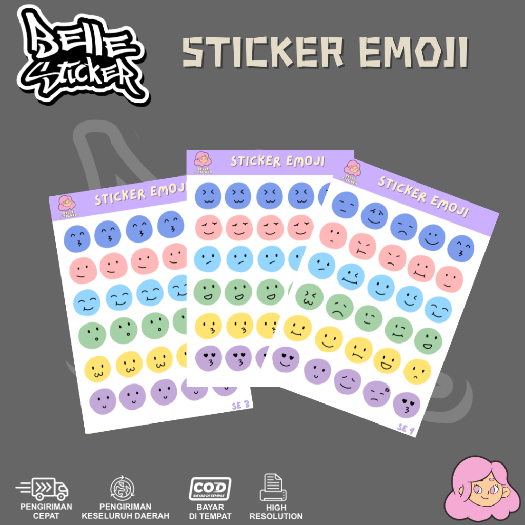 Jual Stiker Smiley stiker emoji sticker Face Sticker Emoji Deco Jurnal ...