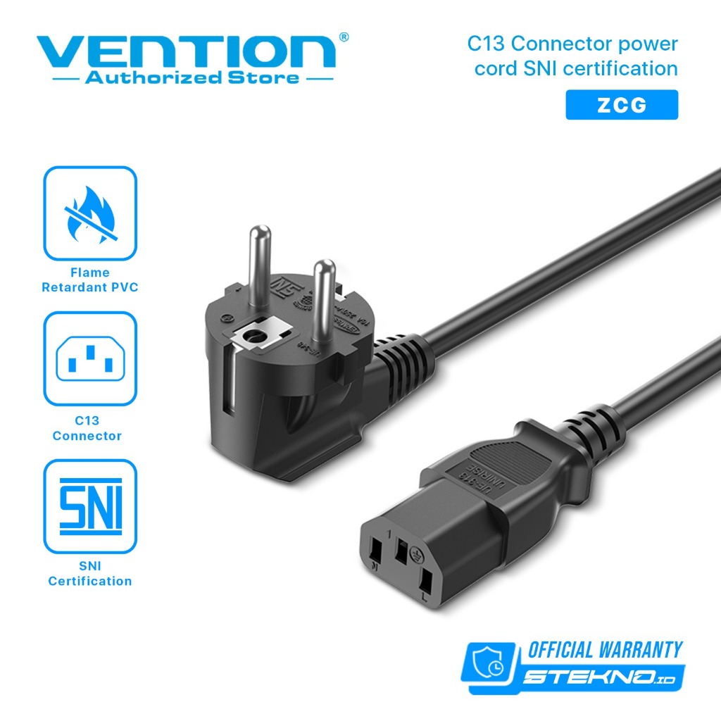 Jual Vention Kabel Power Supply Colokan Kabel Power AC Power Cord SNI ...