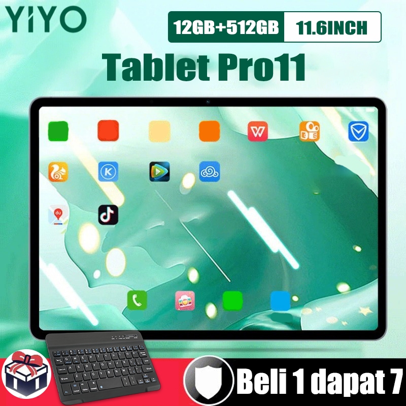 Jual 【Beli 1 Gratis 6】YIYO Tablet PC Baru RAM 12GB + 512GB 5G Wifi ...