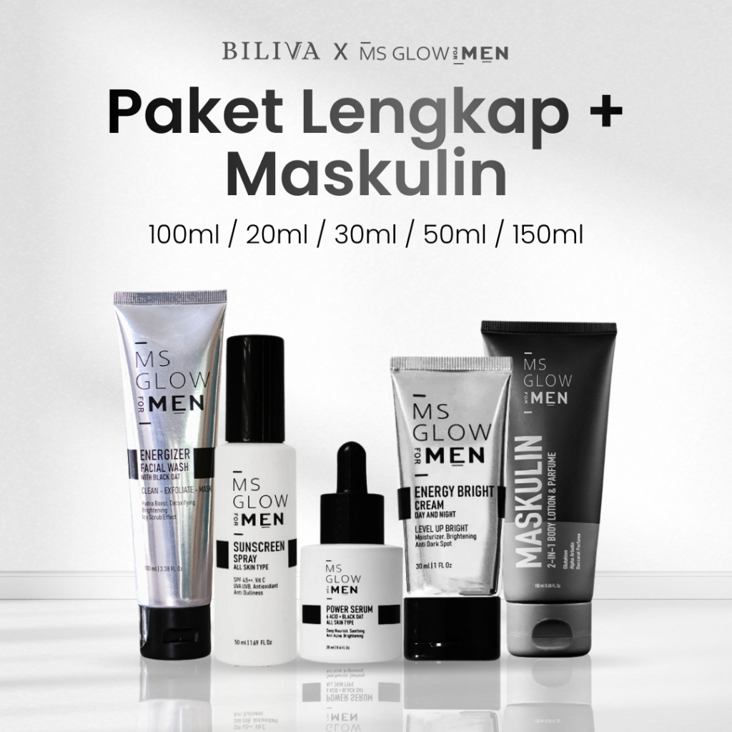 Jual MS Glow for Men Paket Lengkap Maskulin 5in1 Paket Skincare & Body ...