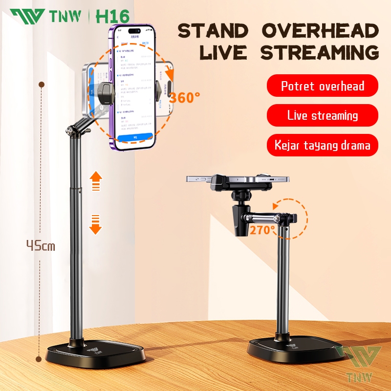 Jual TNW H16 Stand Holder Handphone Aluminium Aloy Overhead Phone Stand ...