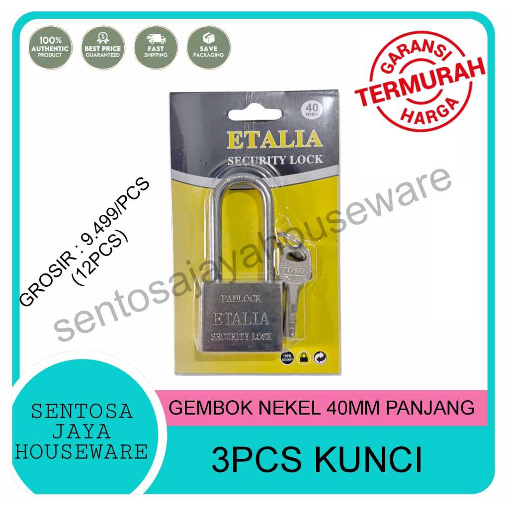 Jual GEMBOK NEKEL BESI 40MM PANJANG / GEMBOK NEKEL ETALIA 40MM PANJANG ...