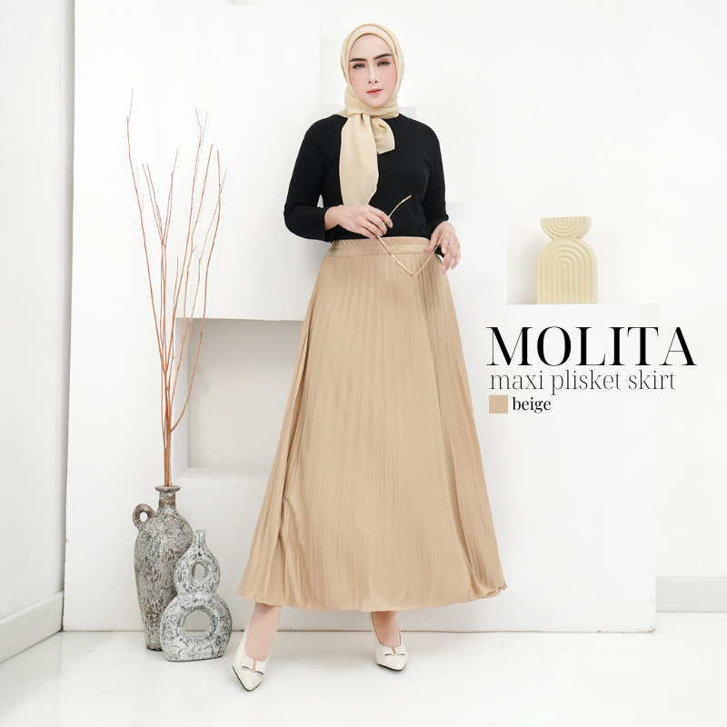 Jual Vclothing | Rok Plisket Mayung Premium | Pleated Skirt Flare | Rok Panjang Hyget Premium ...