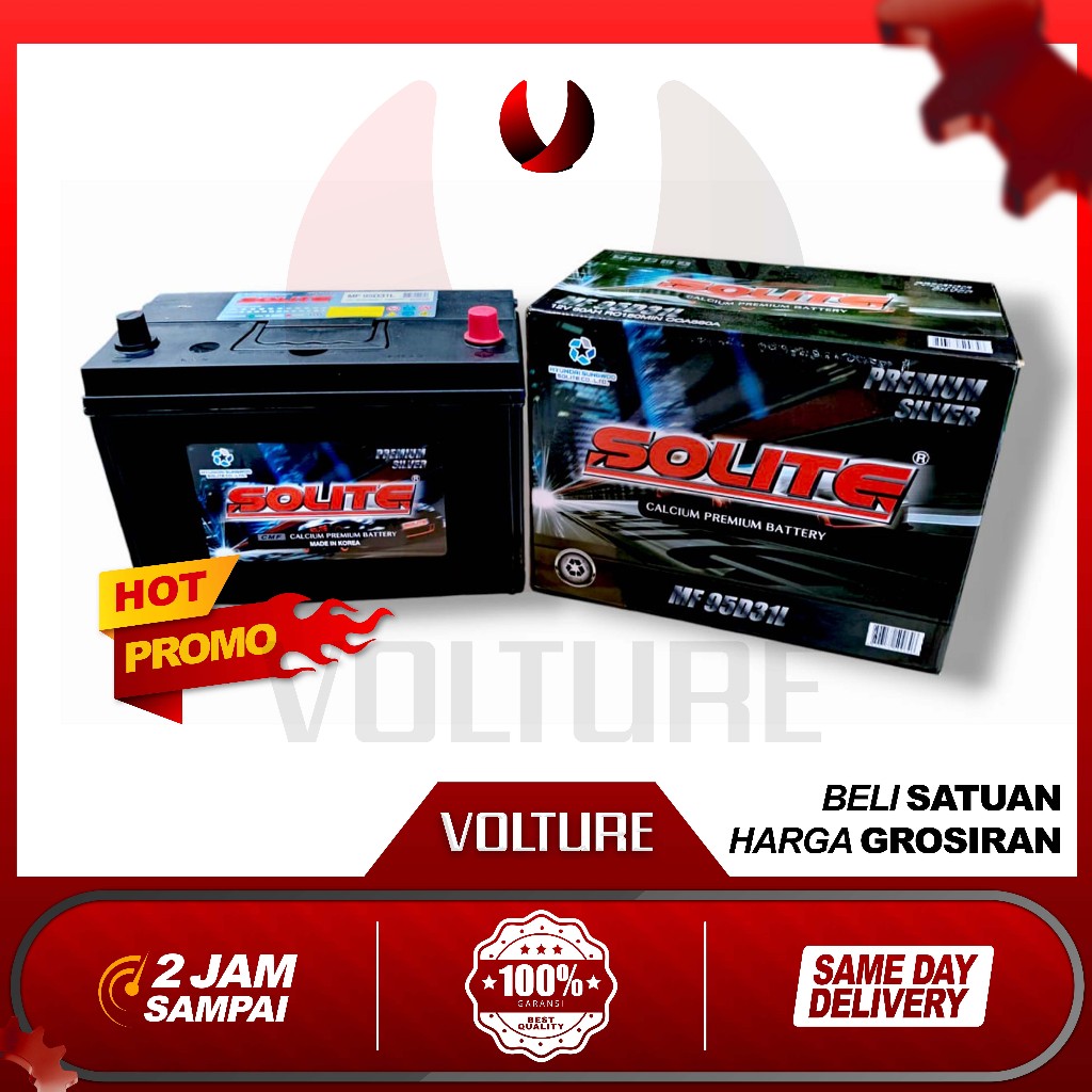 Jual Aki mobil Kering mf original (BERGARANSI 10 BULAN) Solite calcium 95d31L / NX120-7L 80Ah ...