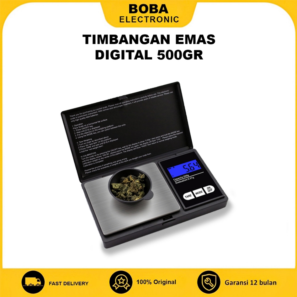 Jual BOBA Timbangan Digital Mini 500gr Timbangan Emas Pocket Scale Mini ...