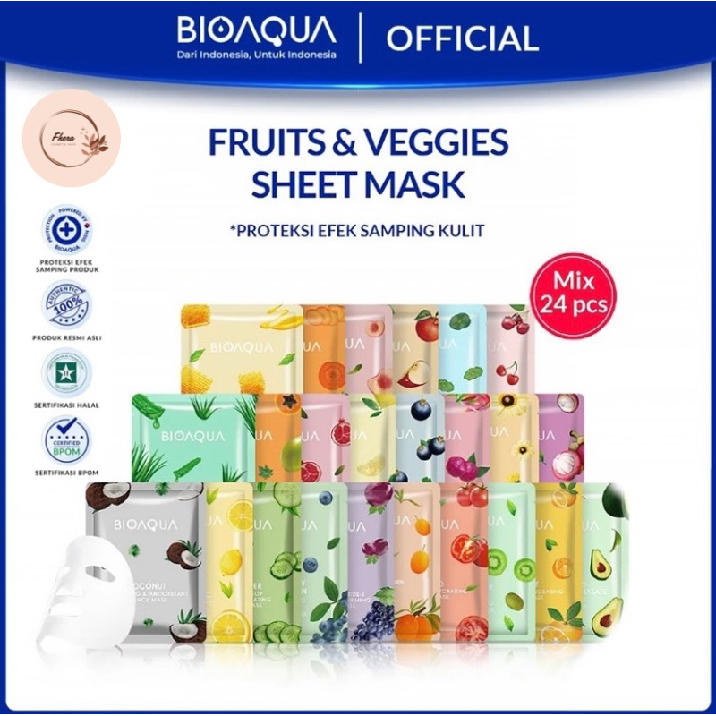 Jual BPOM BIOAQUA Sheet Mask Vegetables and fruits series Natural plaint 100% Original | Shopee ...