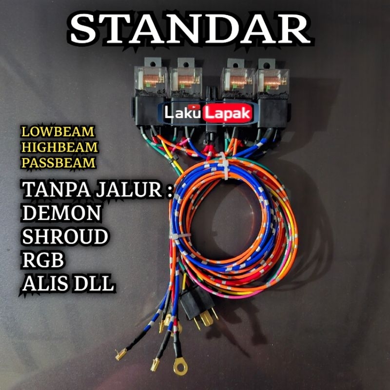 Jual STANDAR CONTROL FLEXIBEL SOKET H4 RELAY SET BILED HEADLAMP ...