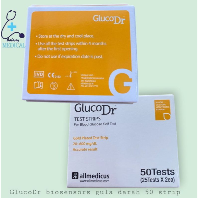 Jual Gluco Dr - Bio Sensor - Test Strip Gula Darah Isi 50 Strip AGM ...