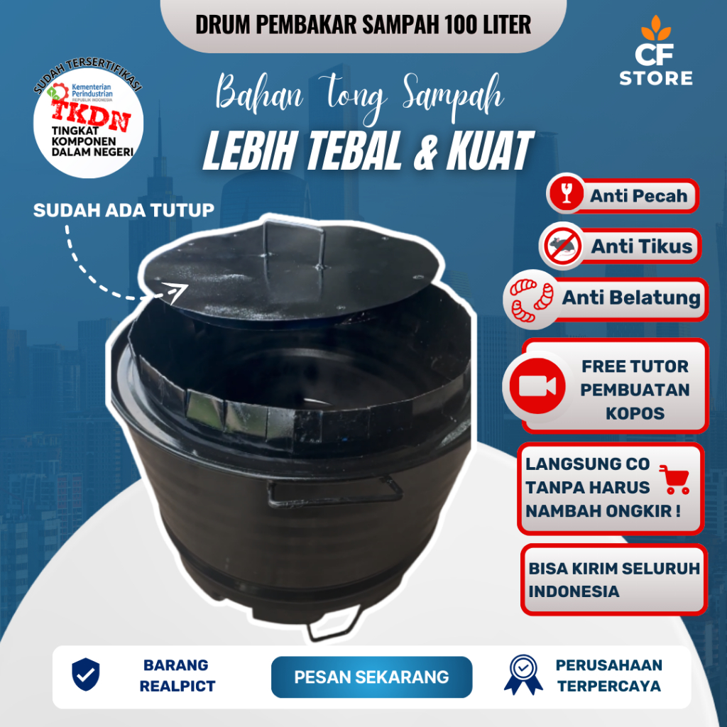 Jual Drum bakar sampah minim asap | Drum bakar sampah besi | tong bakar ...