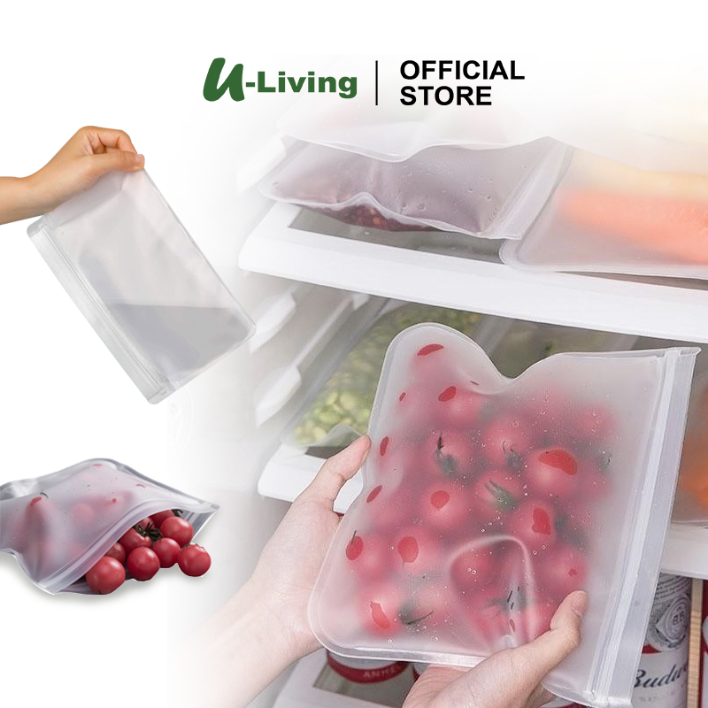 Jual U-Living Plastik Makanan Ziplock Transparent Silicone Plastik ...