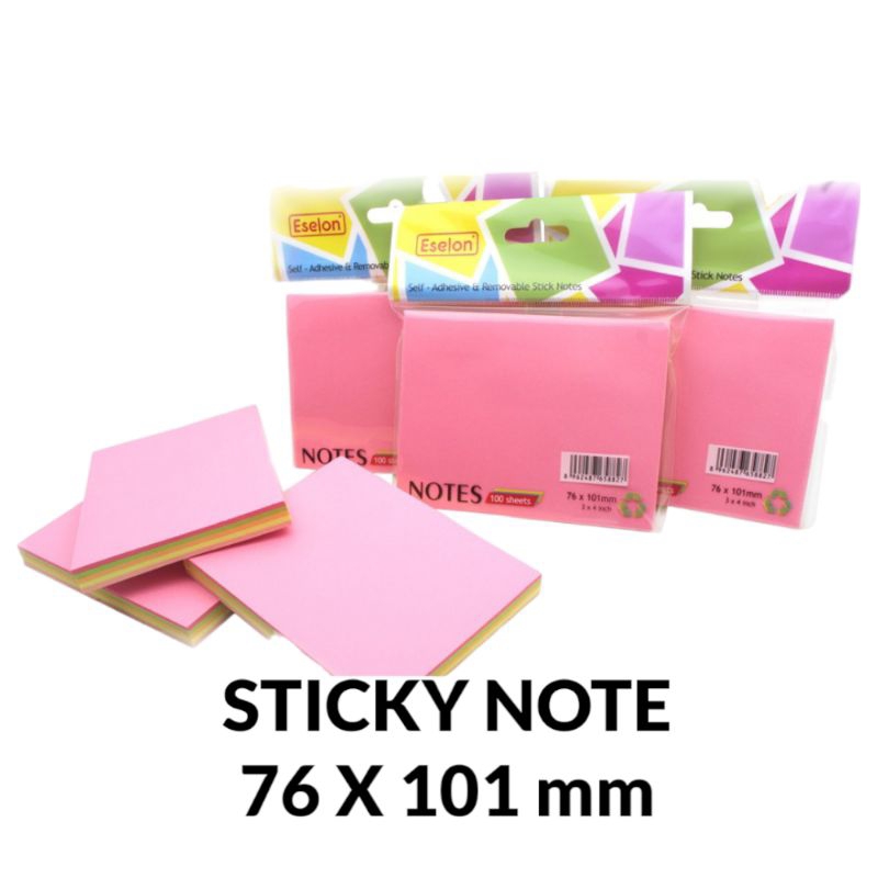 Jual STICKY NOTE ESELON 76 X 101 mm WARNA TUMPUK (PCS) | Shopee Indonesia