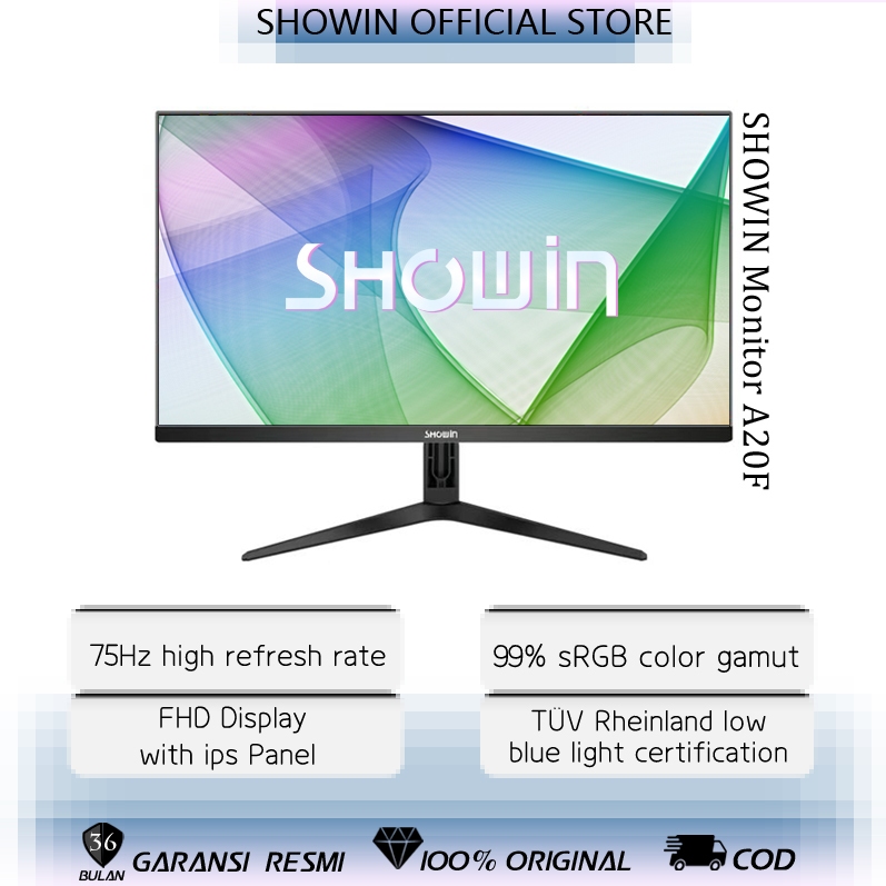 Jual Showin Monitor 20 Inch 22 Inch 24Inch Panel IPS HDMI / VGA 75Hz ...