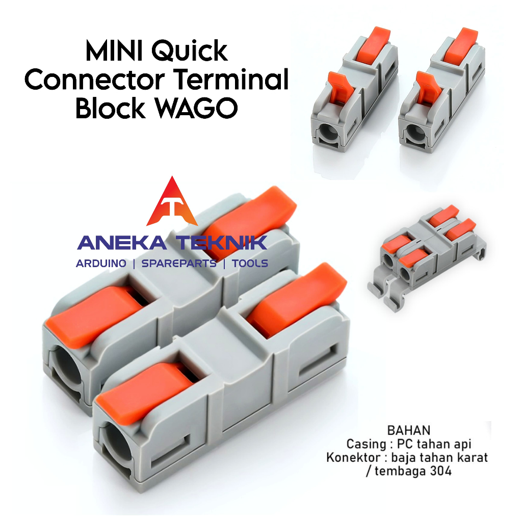 Jual MINI Quick Connector Terminal Block WAGO / Terminal Jepit Mini Penghubung Kabel 450V 32A ...