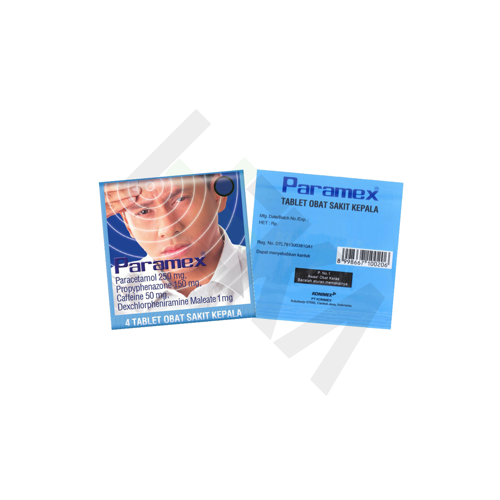 Jual Paramex Tablet Obat Sakit Kepala Paracetamol Strip isi 4 Tablet ...