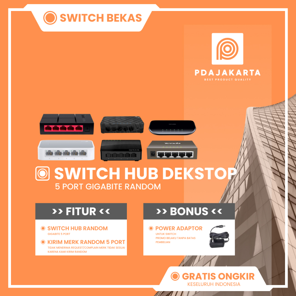 Jual Hub 5 Port Ethernet GIGABIT Hub 5-12V Support for Ethernet Hub ...