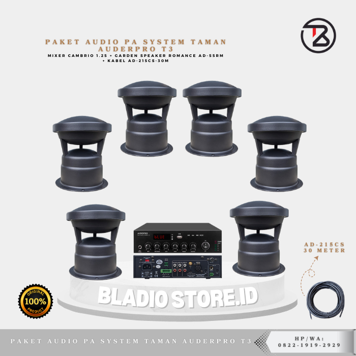 Jual Paket T3 Audio PA System Taman AUDERPRO ROMANCE AD-55RM - Garden ...