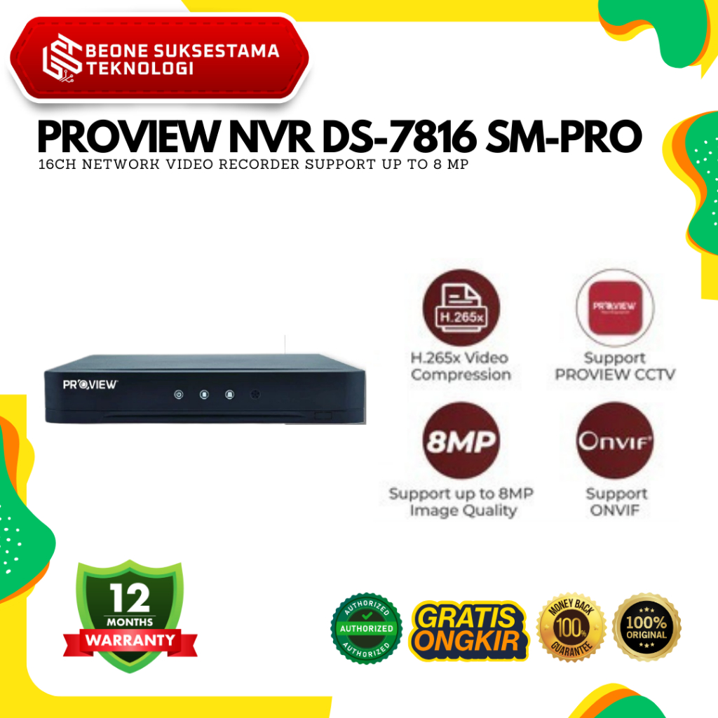 Jual PROVIEW NVR 16 Channel Support Up To 8 MP DS-7816SM-PRO | Shopee ...