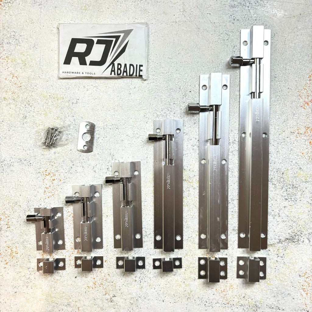 Jual Grendel Slot Pintu Aluminium Tebal Kotak Hitam Door Bolt MULLER 2 ...