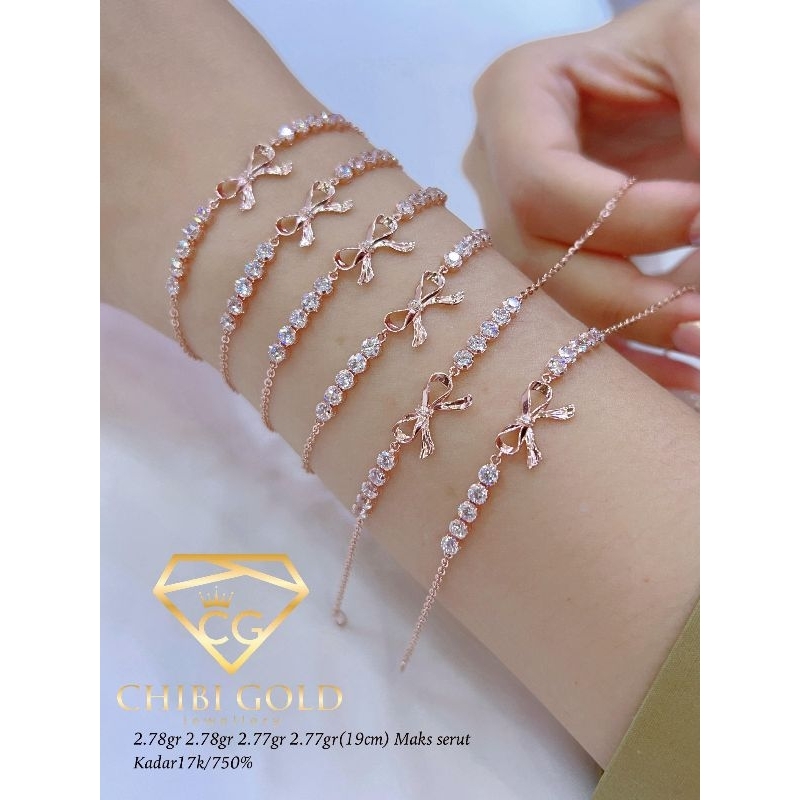 Jual CHIBI GOLD JAWELLERY - Gelang pita mata 750 kadar 17K - chibi gold ...