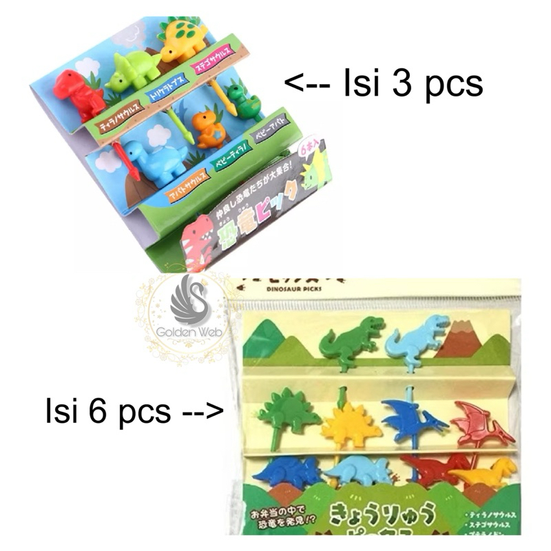 Jual Tusuk bento bentuk Dino 3D / Food Pick / Tusuk makanan / Bekal ...