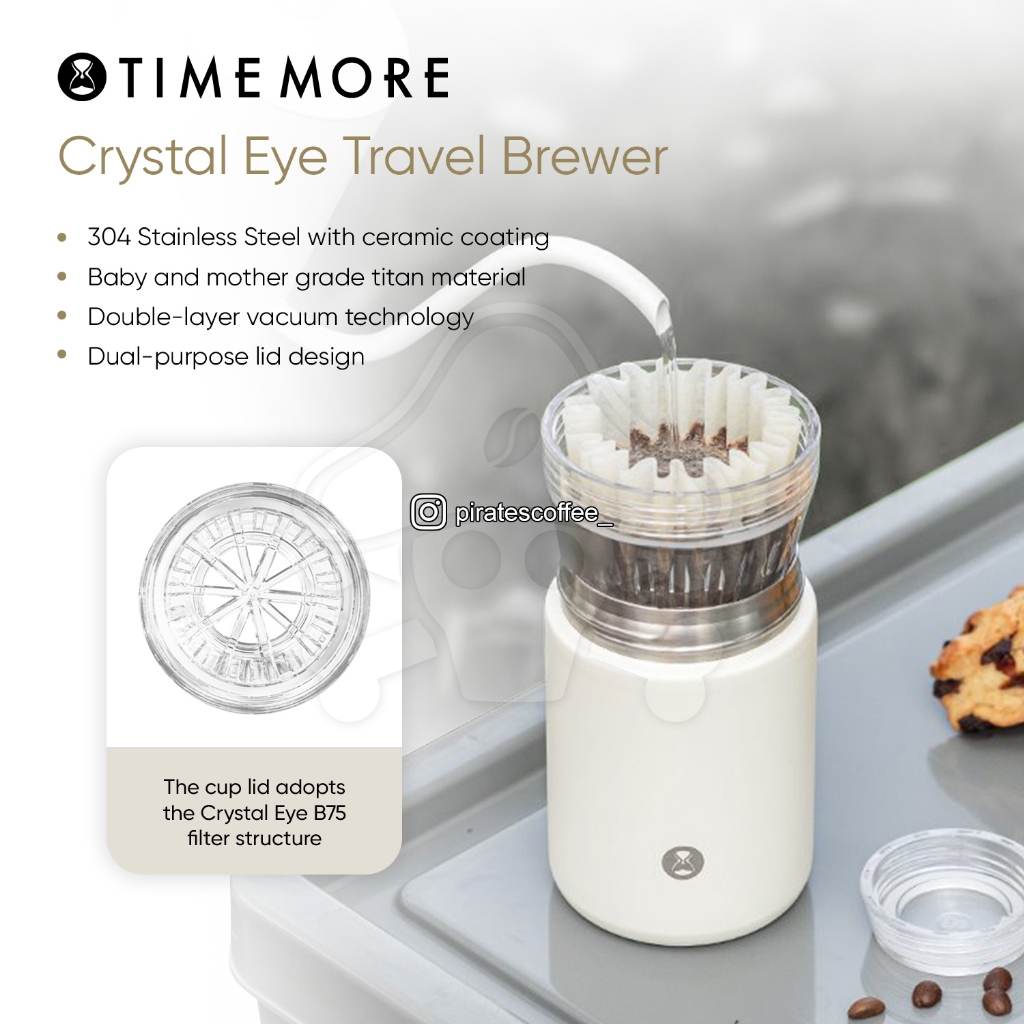Jual Timemore Coffee Travel Brewer Dripper B75 Crystal Eye with Tumbler ...