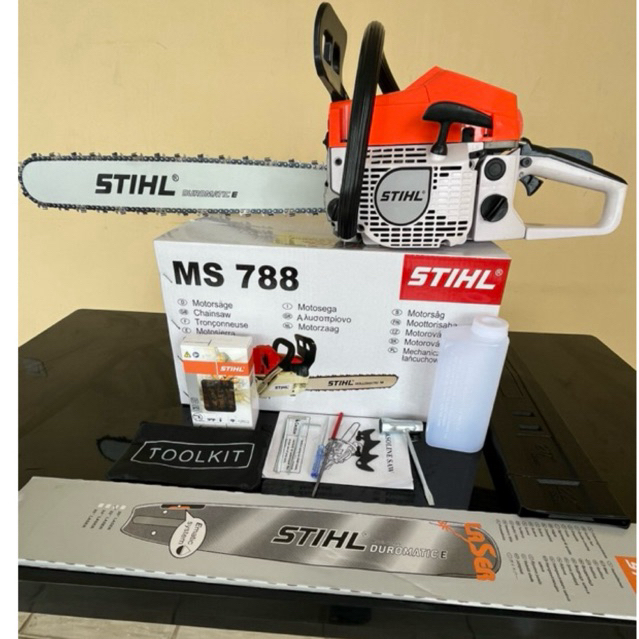 Jual PROMO MESIN CHAINSAW ASLI STIHL MS 788 KOMPLIT BAR 22” DAN RANTAI | Shopee Indonesia