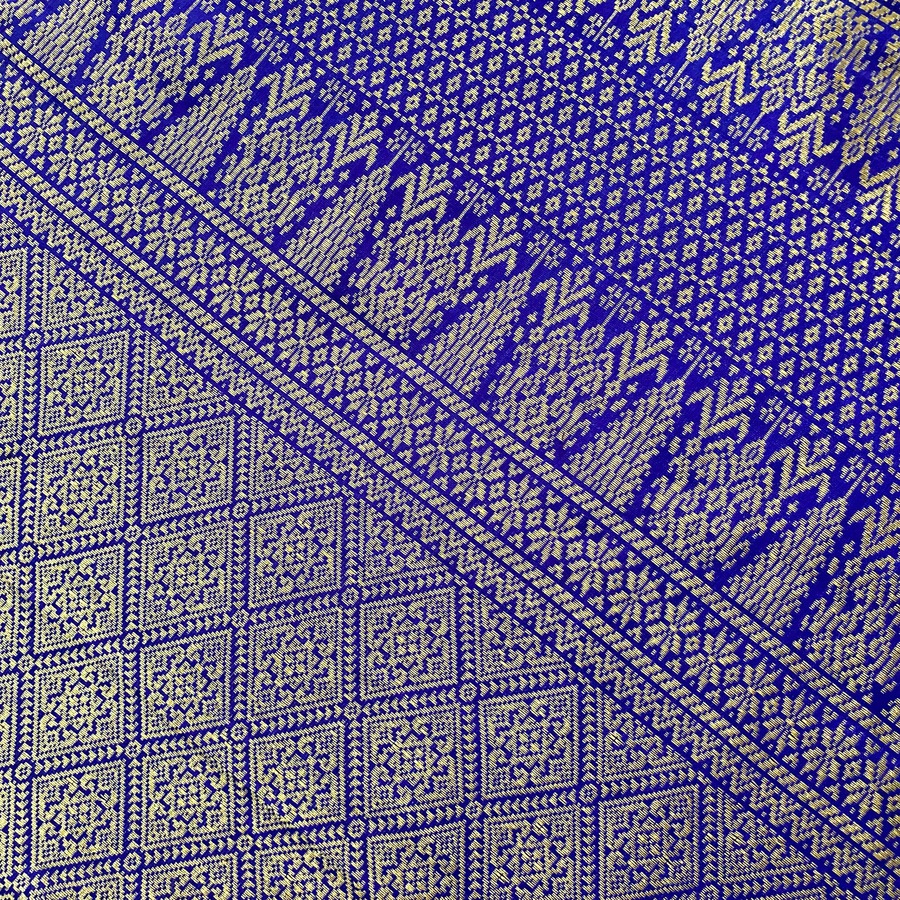 Jual Kain Tenun Songket Khas Palembang Asli Motif Lepus Warna Biru Tua Benang Emas | Shopee ...