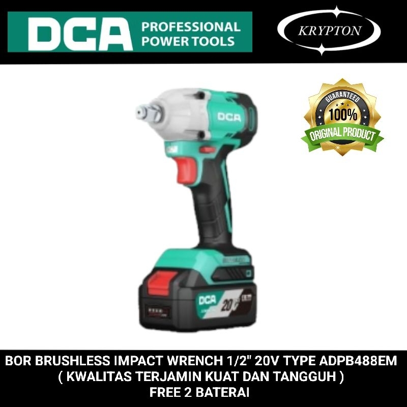 Jual DCA Bor cordless brushless impact wrench 1/2" 20V type ADPB298BM ...