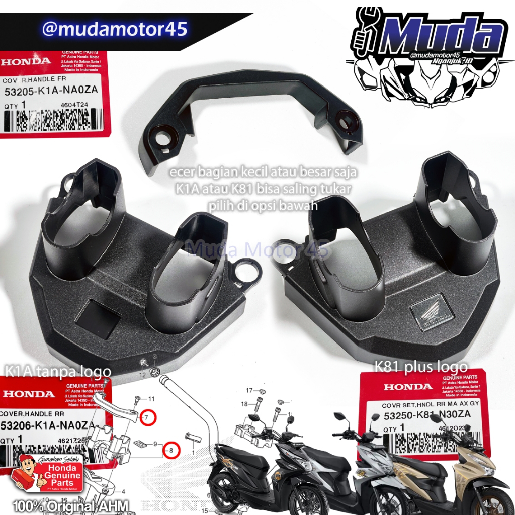 Jual COVER POST COMP BEAT STREET 53250-K81-N30ZA-K1A-53205-53206 ...