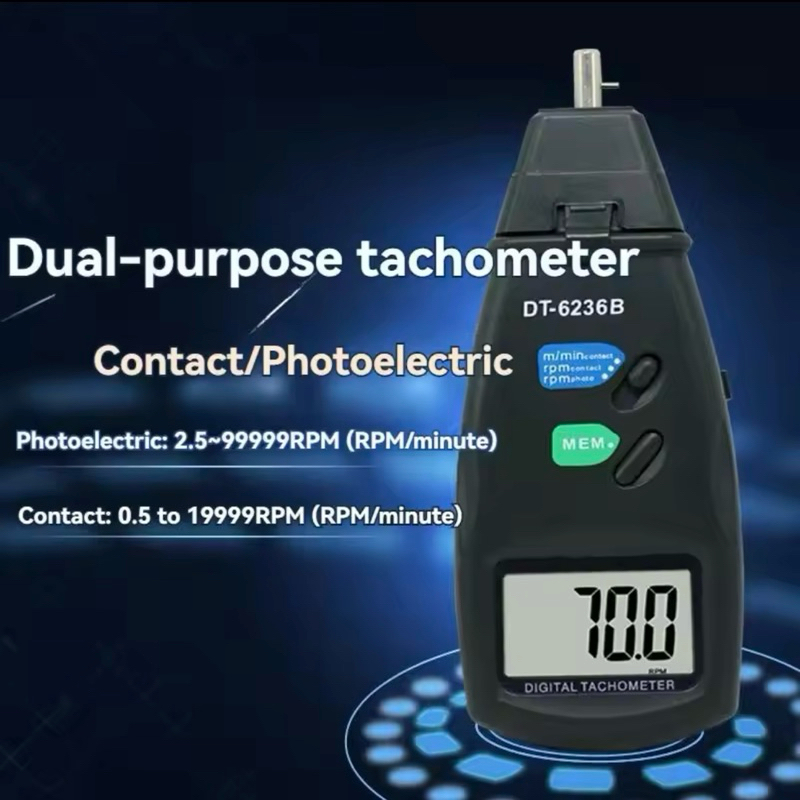 Jual Tachometer Digital 2 in 1 Contact Tact And Laser Sensor Photo DT 6236B | Shopee Indonesia