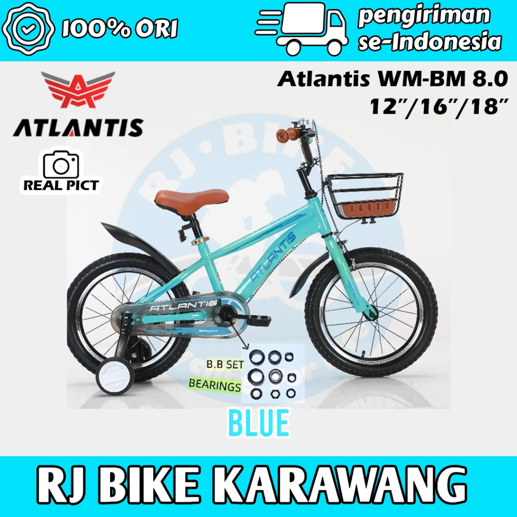 Jual SEPEDA ANAK LAKI LAKI ATLANTIS BMX 8.0 WM/YL KERANJANG 12" DAN 16 ...