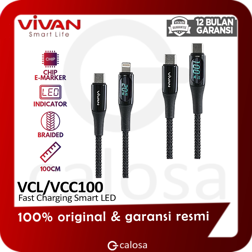 Jual VIVAN Kabel Data VCC100 / VCL100 Cable Data 100cm Type-C To Type-C ...