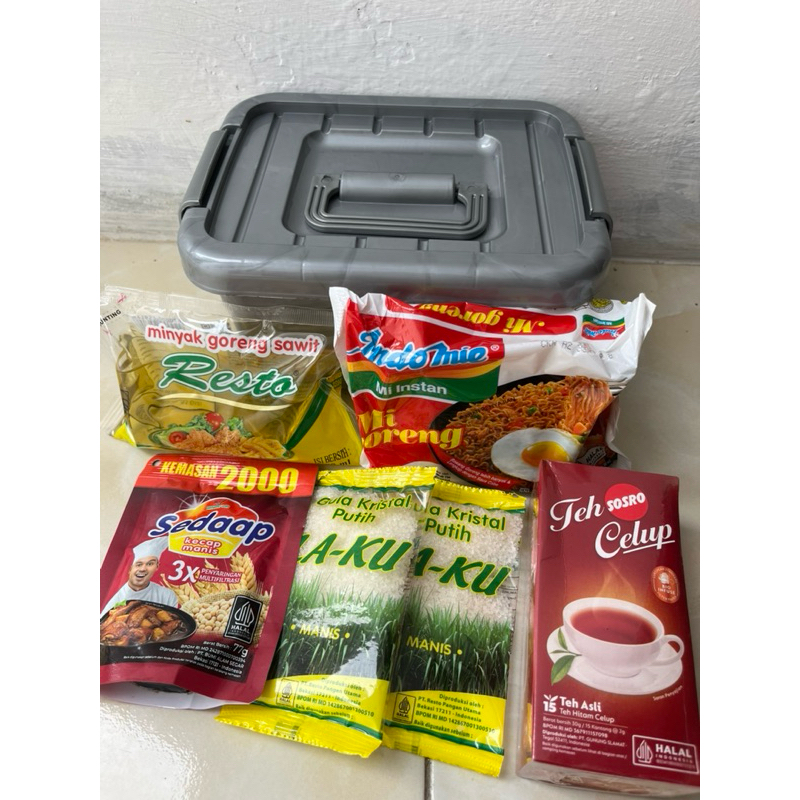 Jual Parcel Sembako Mini Box Container Ekonomis, cocok untuk hantaran ...