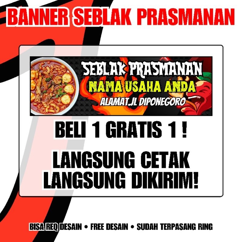 Jual SPANDUK BANNER MMT SEBLAK PRASMANAN CETAK BANER BANNER CUSTOM ...