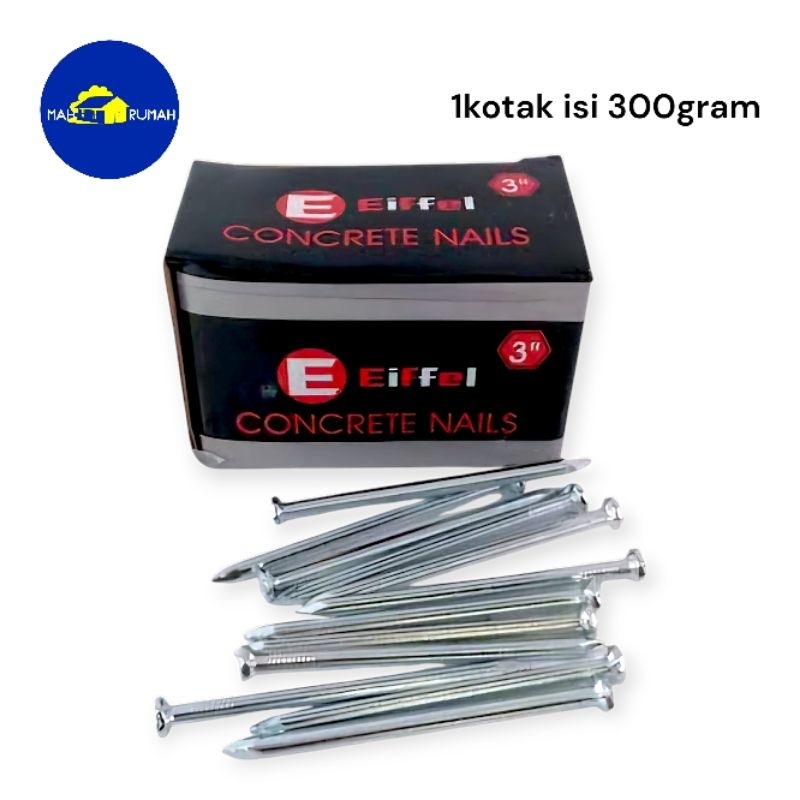 Jual (1kotak) EIFFEL DBS Paku Beton Putih Paku Tembok 1" 1-1/4" 1,25" 1-1/2" 1,5" 2" 2-1/2" 2,5 ...