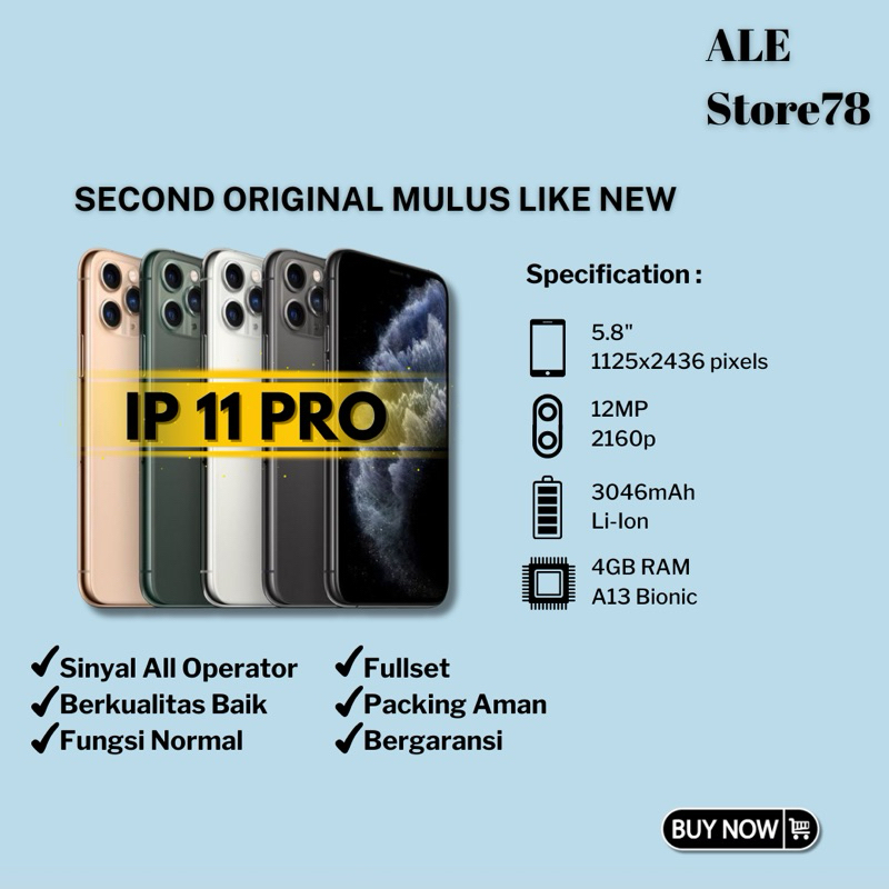 Jual IP 11 Pro 64GB 256GB 512GB Seken Inter | Shopee Indonesia